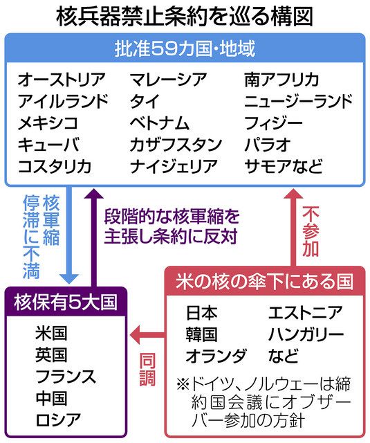「核なき世界」前進に期待 核兵器禁止条約発効1年、3月初会議:中日新聞web