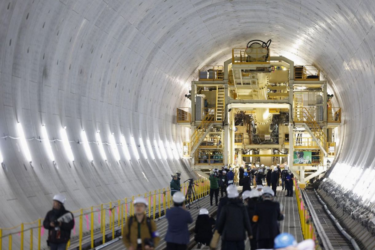 Underground Tunnel Construction Site of Linear Central Shinkansen Open ...