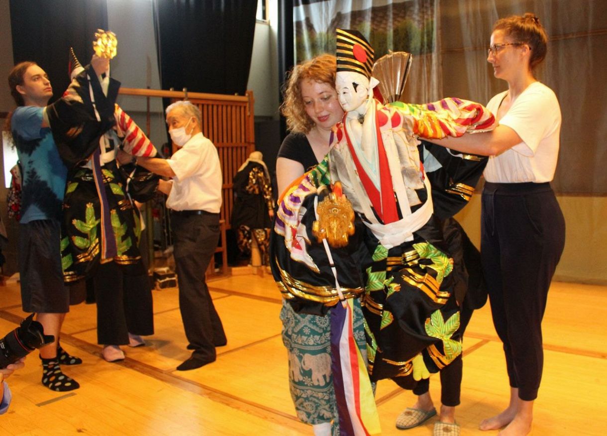 American University Students Practice Traditional Ningyo Joruri (Puppet ...