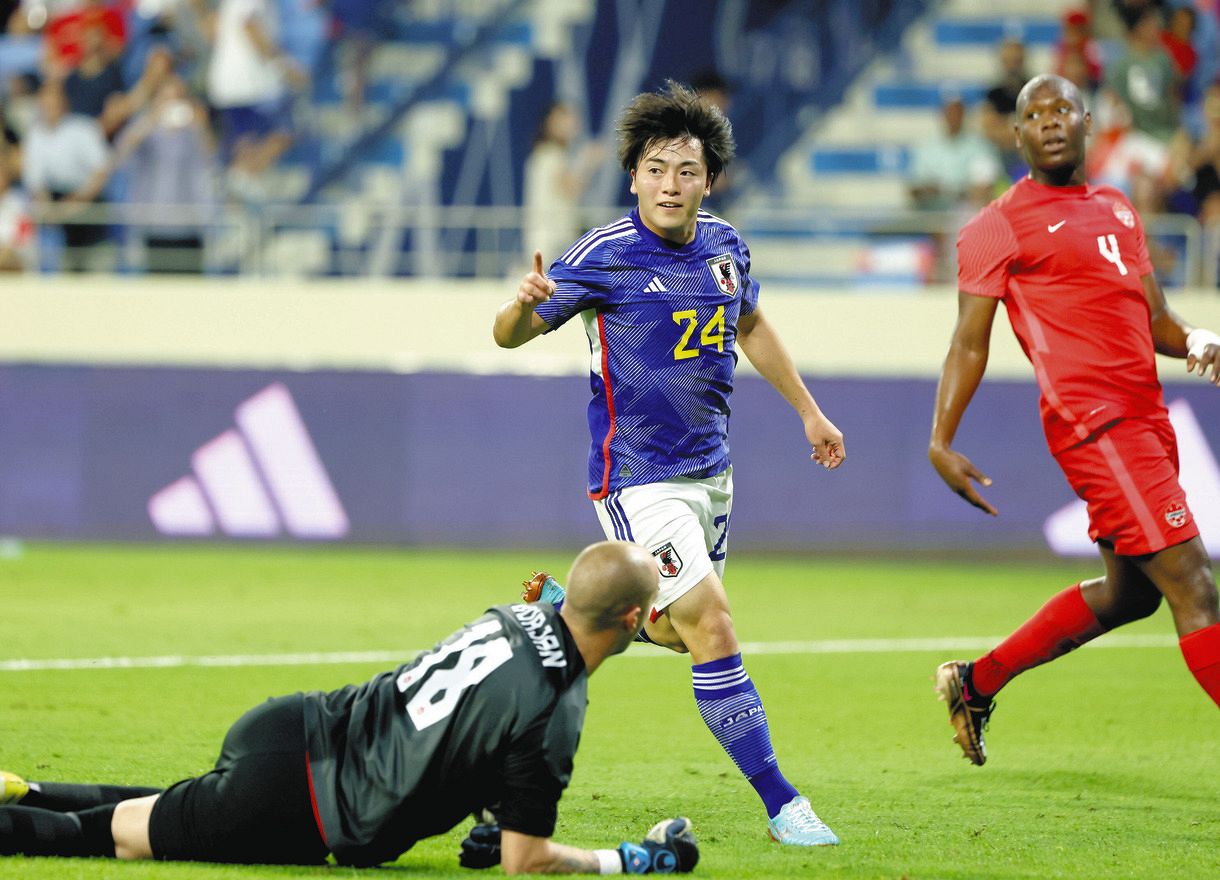 相馬勇紀が先制ゴール 柴崎からのパス、抜け出してワンタッチで合わせる【サッカー日本代表・カナダ戦】：中日スポーツ・東京中日スポーツ
