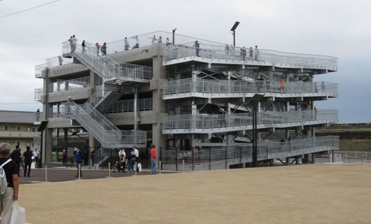 Tsunami Evacuation Facility Completed in an Area Zero Meters Above Sea ...