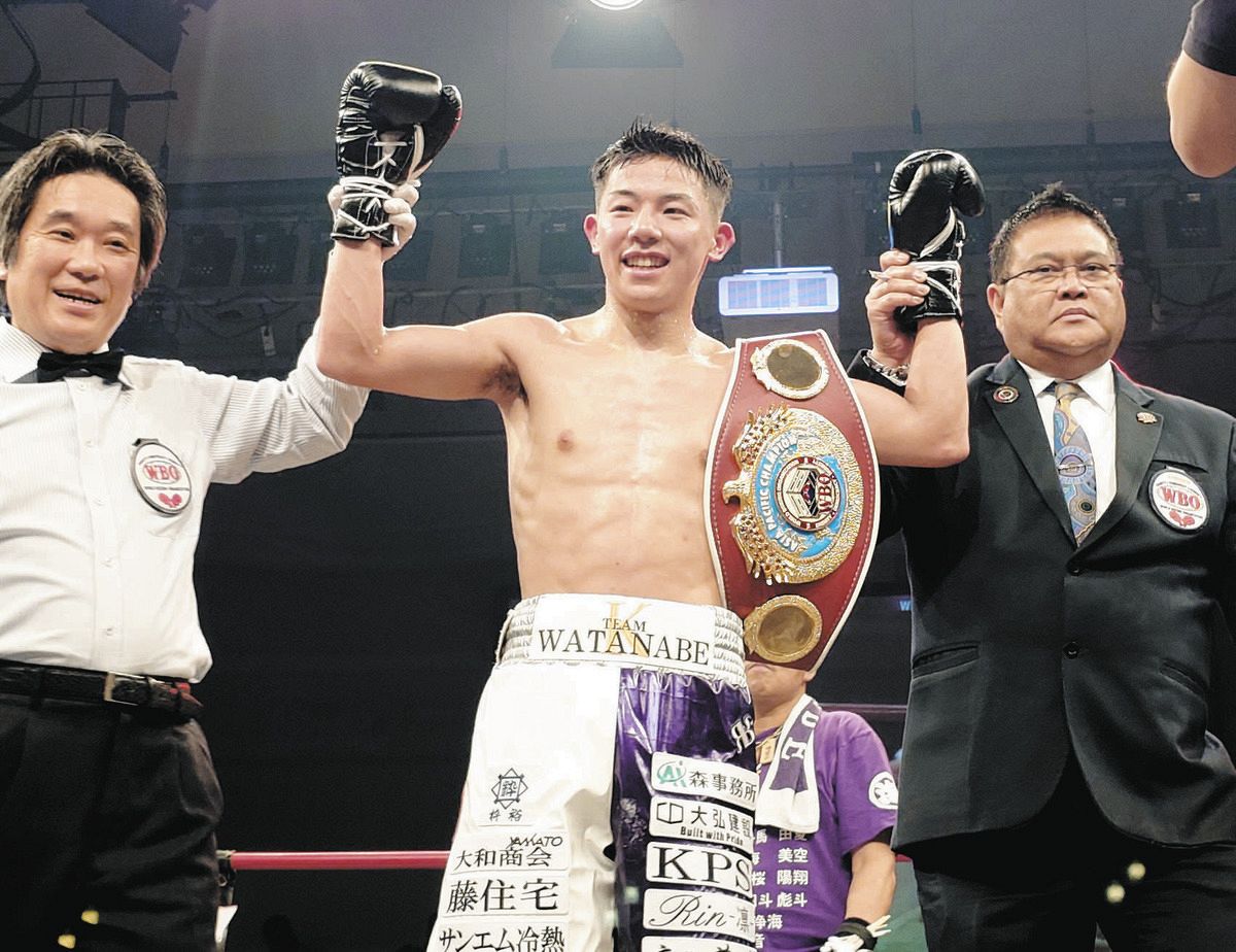 渡辺海が王座返り咲き 石井龍誠をワンパンチKO、今後は統一戦目指す【WBOAPスーパーフェザー級】：中日スポーツ・東京中日スポーツ